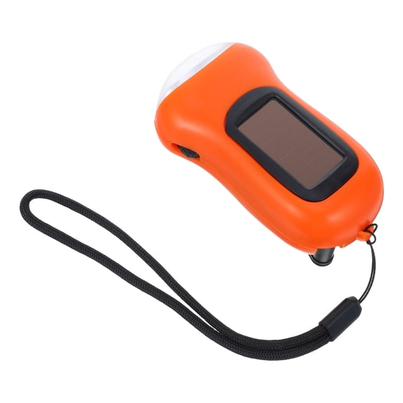 WRISTBIQUE Hand Crank Solar Flashlight ABS Orange for Night Use High ...