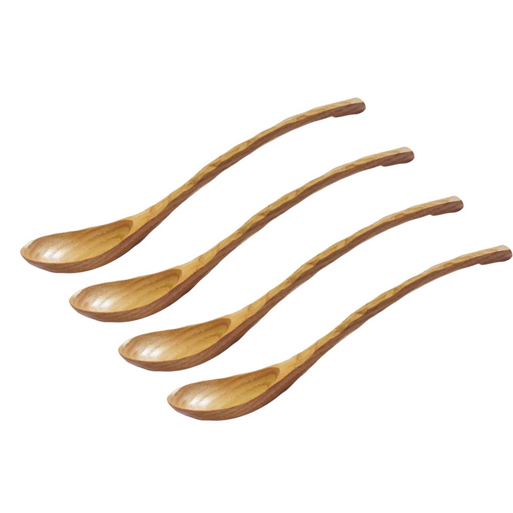 WRISTBIQUE Soup Spoons Wood Kitchen Utensils Hand Carved Tortoise Shell ...
