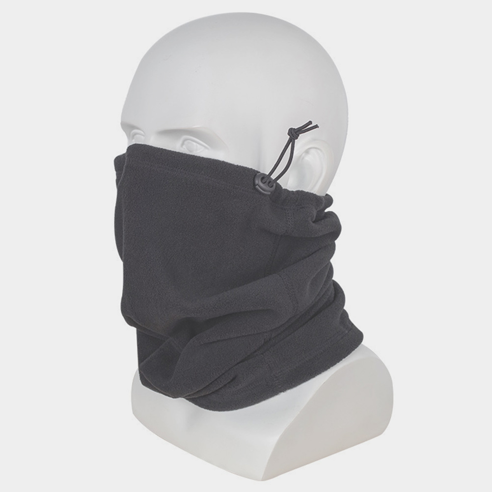 WRISTBIQUE Brushed Fleece Neck Gaiter Dark Grey Neck Cover for Women ...
