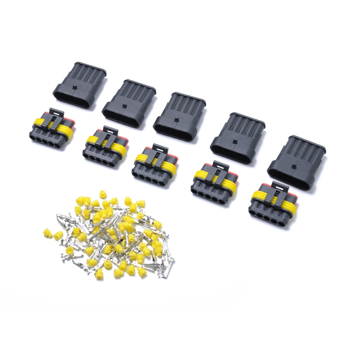 WRISTBIQUE Waterproof Automotive Wire Connectors 10 Kits Square Black ...