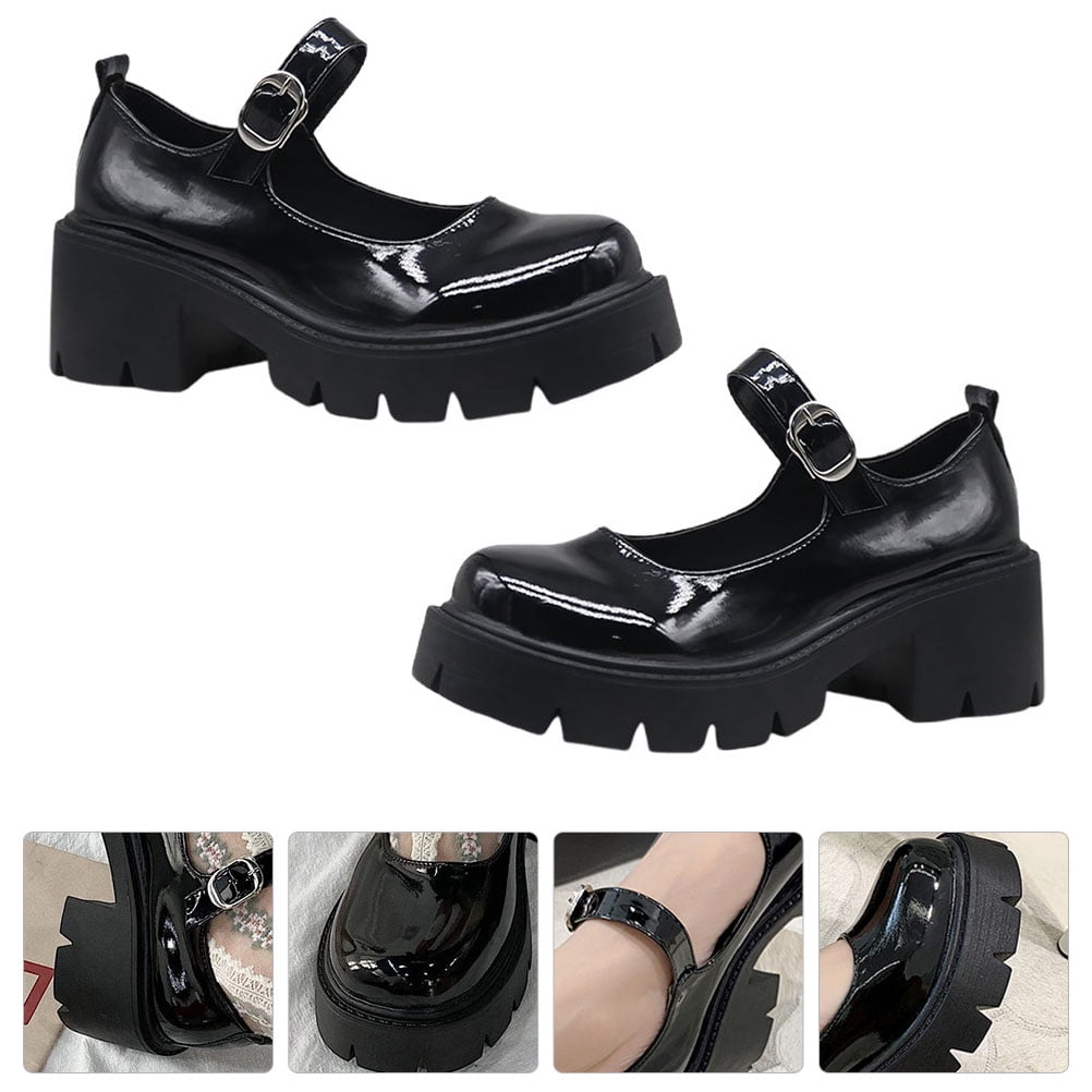 WRISTBIQUE Women Work Shoes 1 Pair Toe Chunky Heels For Office Workers ...