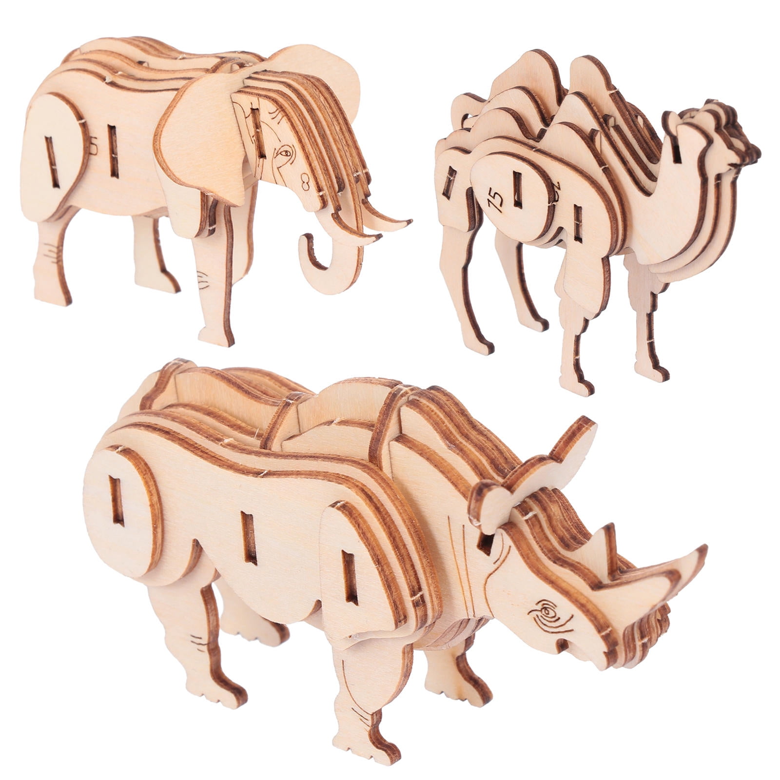 WRISTBIQUE 3 Pcs 3D Puzzle Realistic Animals Puzzle for DIY Projects ...
