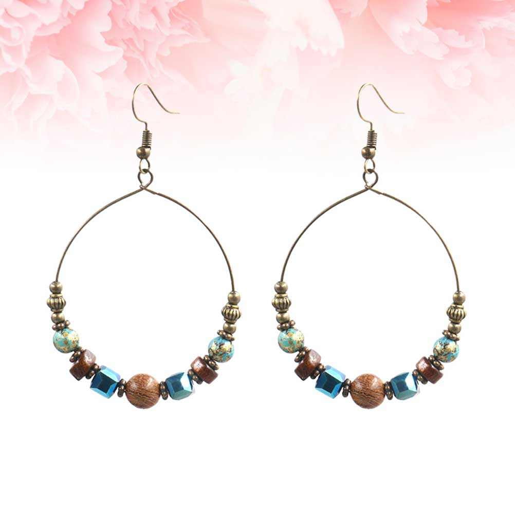 WRITWAA 1 Pair of Glamorous Earrings Multi Metal Round Dangle Jewelry ...