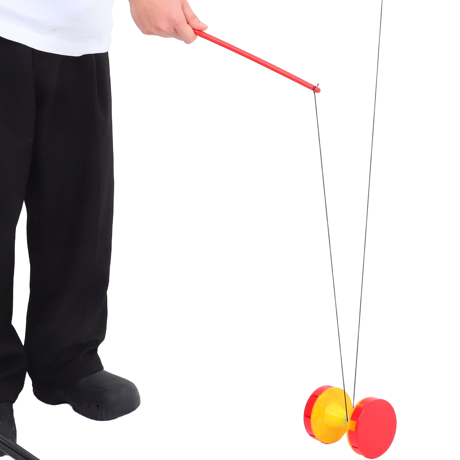 WRITWAA 1Set Red Plastic Chinese Yoyo Diabolo with Handsticks Dualaxis ...