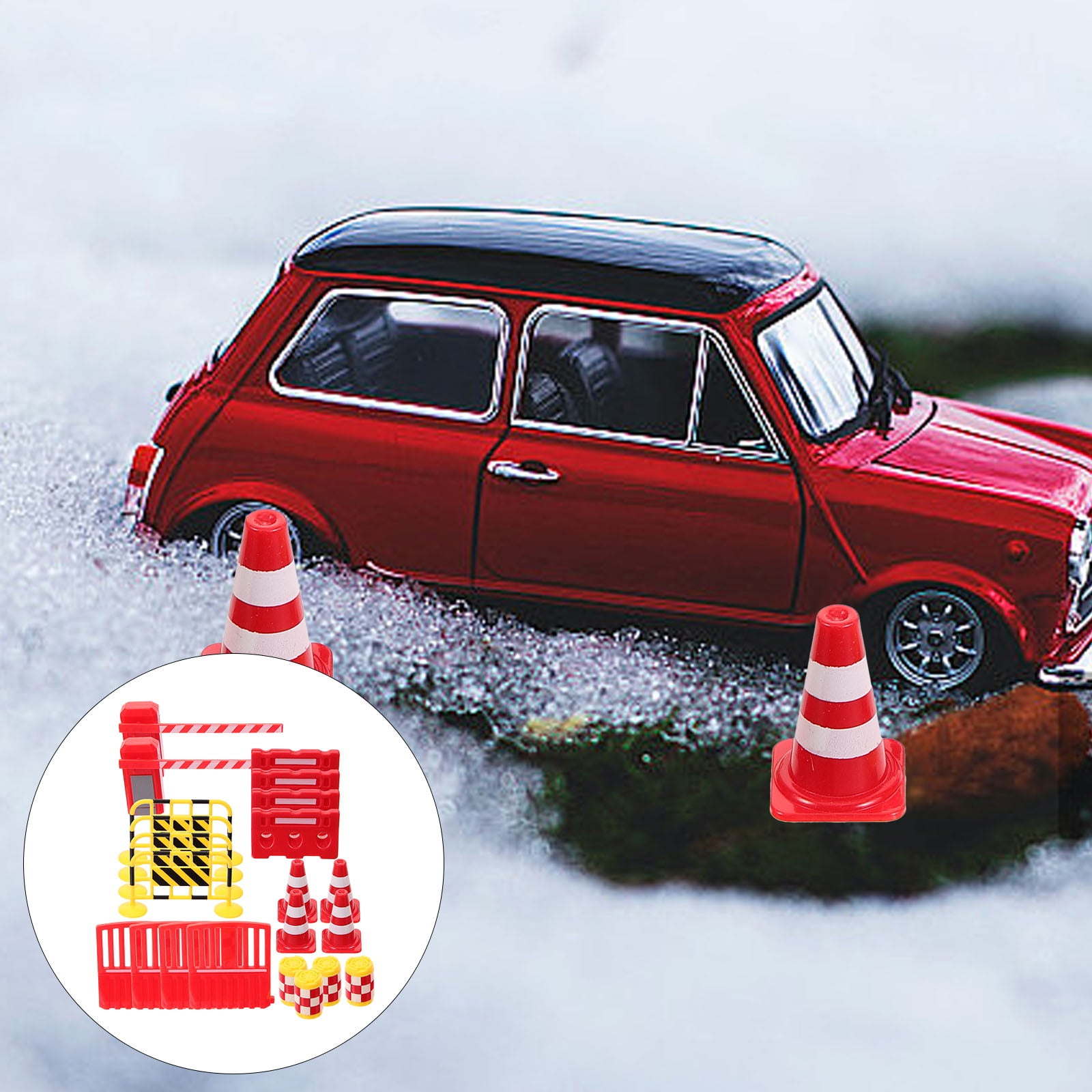 22-Piece Kids Traffic Sign Playset with Mini Road Signs, Cones & Safety Barrels for Sand Table ...