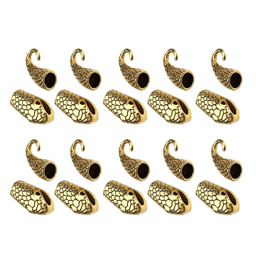 WRITWAA 10 Pairs Golden Snake Head and Tail Connectors for Keychain ...