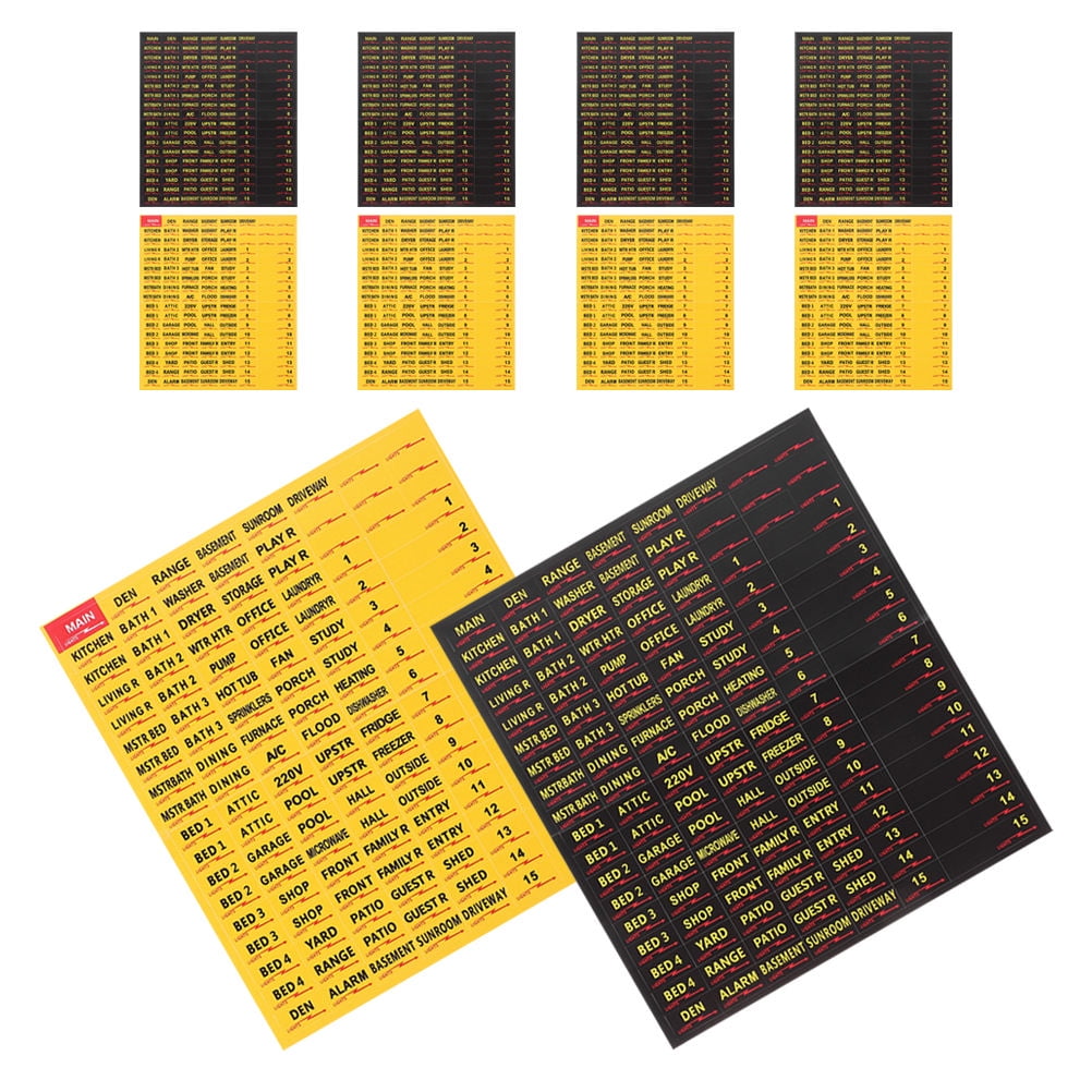 WRITWAA 10 Sheets Adhesive Labels for Fuse Box Labeling with Assorted ...