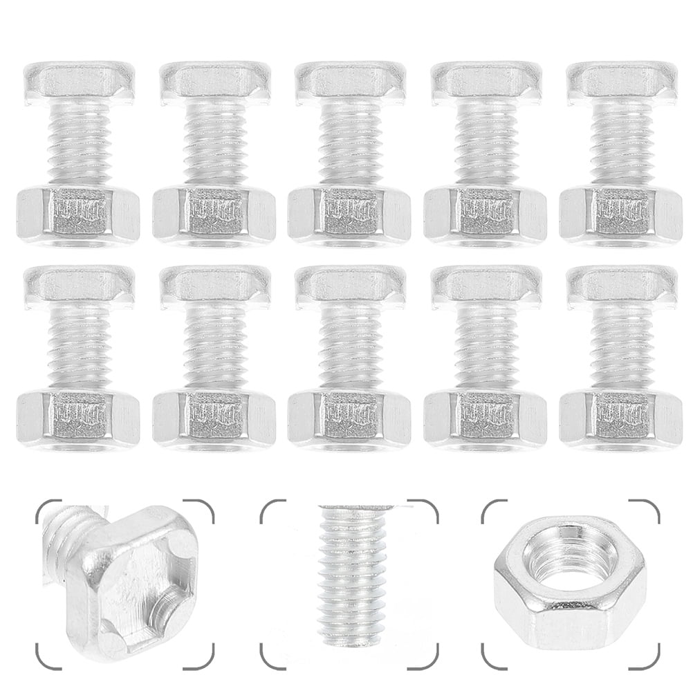 WRITWAA 100 Sets Aluminium Greenhouse Bolts and Nuts Silver Hexagonal ...