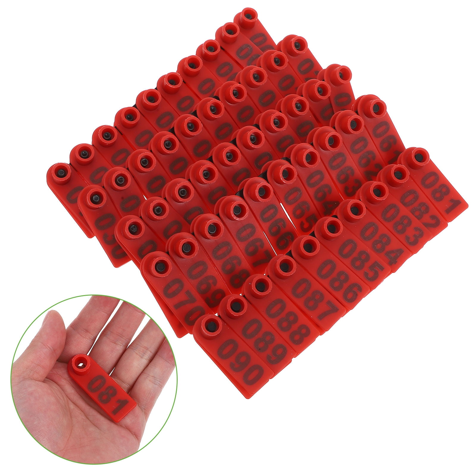 WRITWAA 100Pcs Cow Tag for Identification and Tracking Red TPU Tags for ...