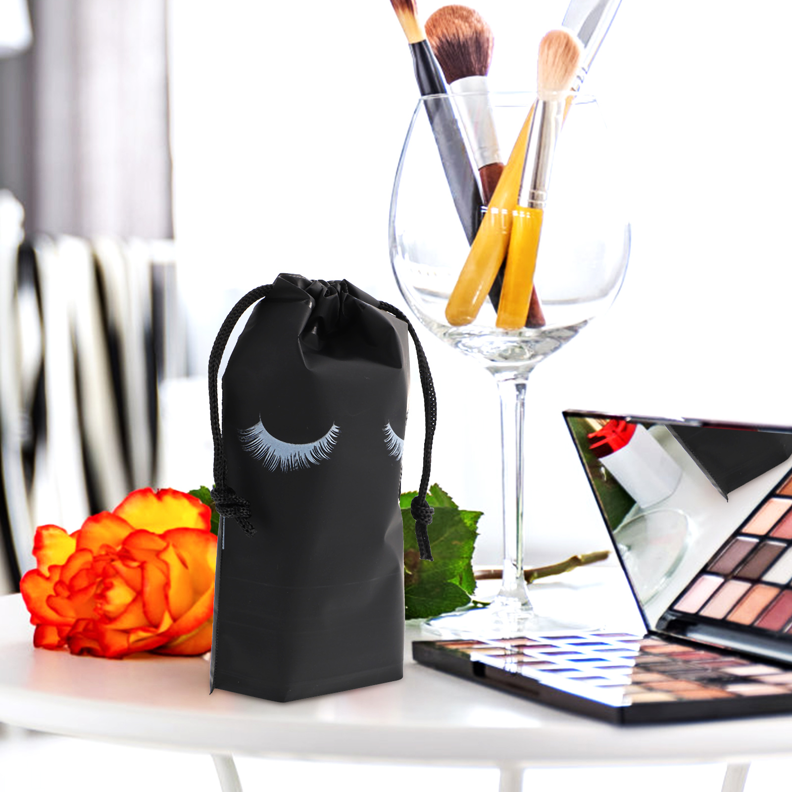 WRITWAA 100Set Lash Drawstring Makeup Bag for Women Business Trip ...