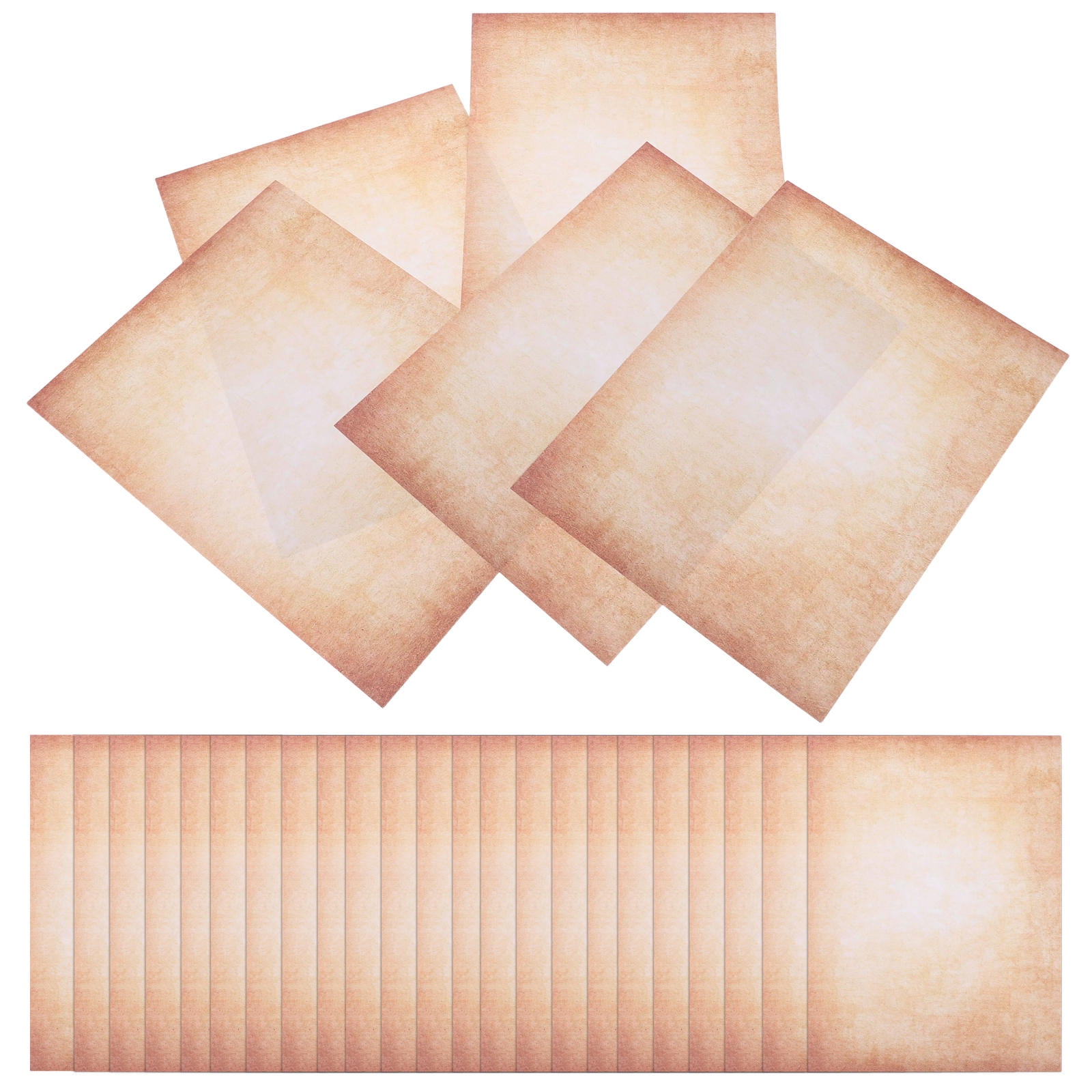 WRITWAA 100pcs Certificate Paper Vintage Letter Writing Paper Set Khaki ...