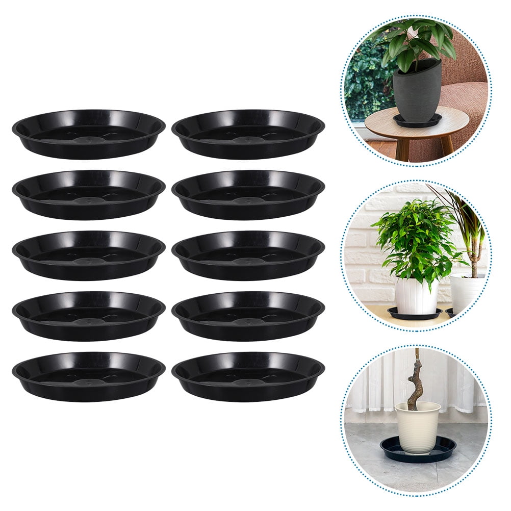 WRITWAA Gardening Water Trays Flower Pot Base Black 10Pcs - Walmart.com