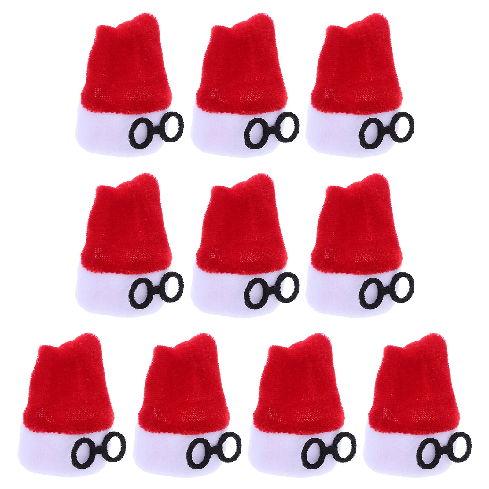 WRITWAA Festive Mini Flannel Santa Hats for Wine Bottles and Table ...