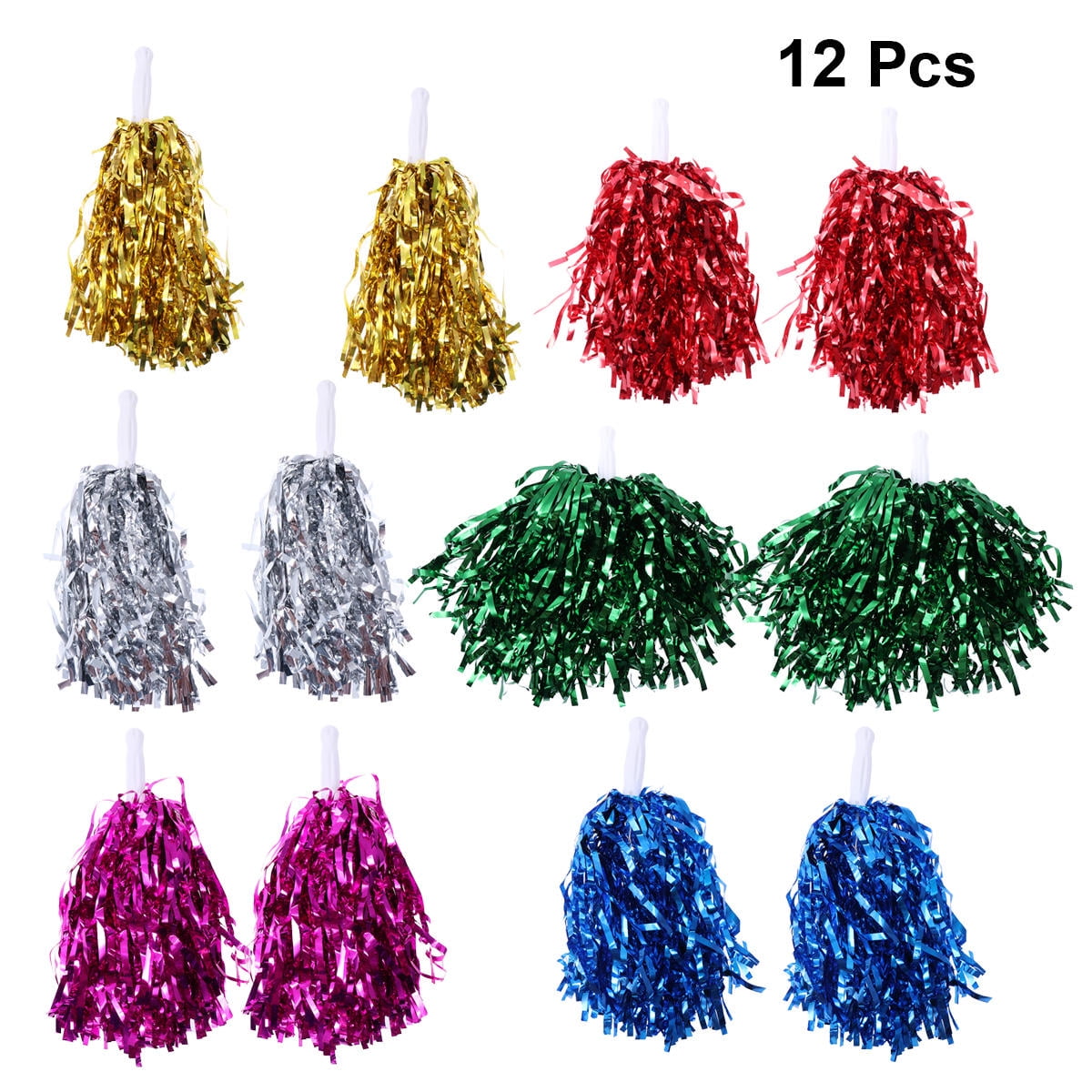 WRITWAA 12Pack Team Hand Flower Cheerleading Poms For Football Baseball ...