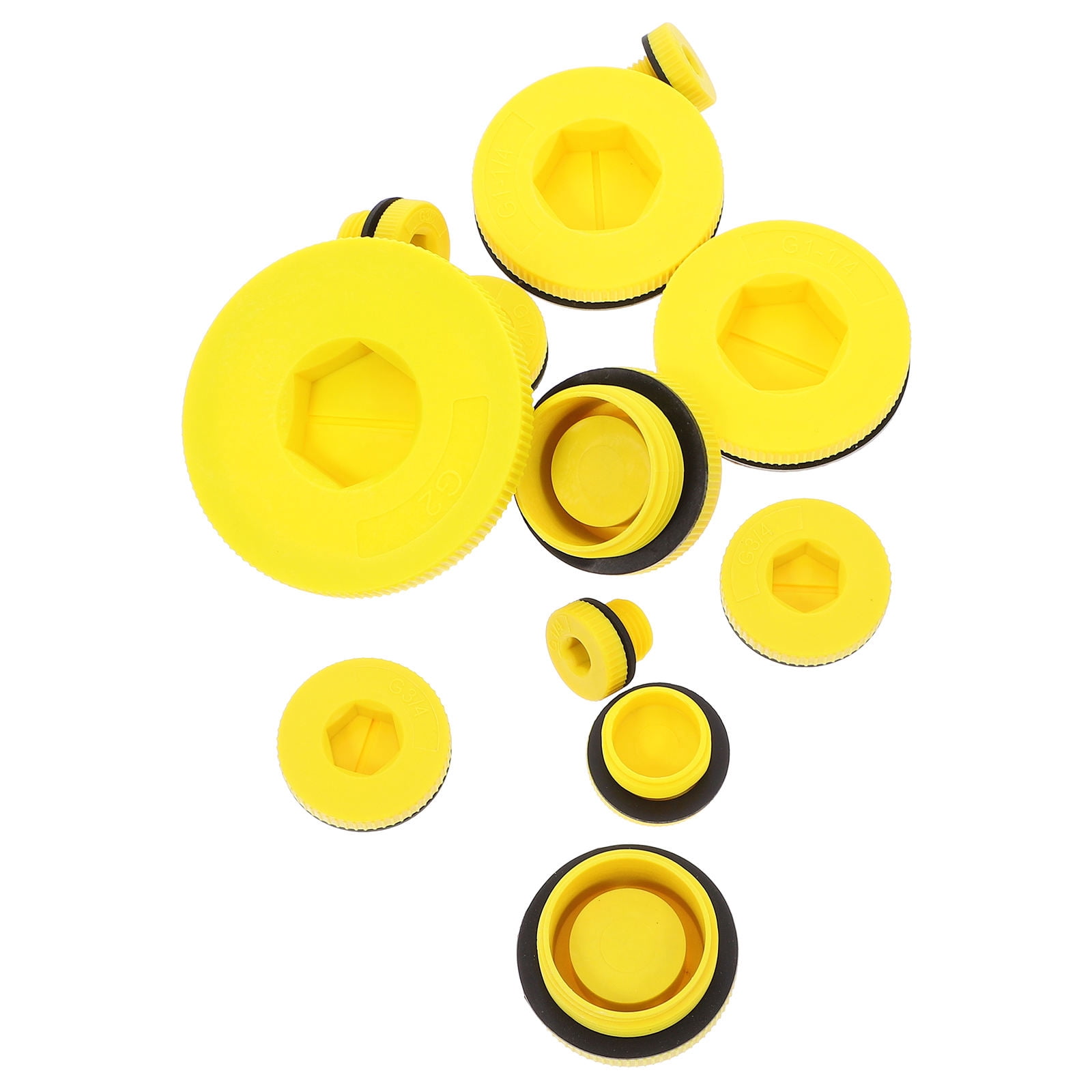 WRITWAA 13Pcs Yellow Seal Screw Caps Hydraulic Thread Plugs Socket End ...