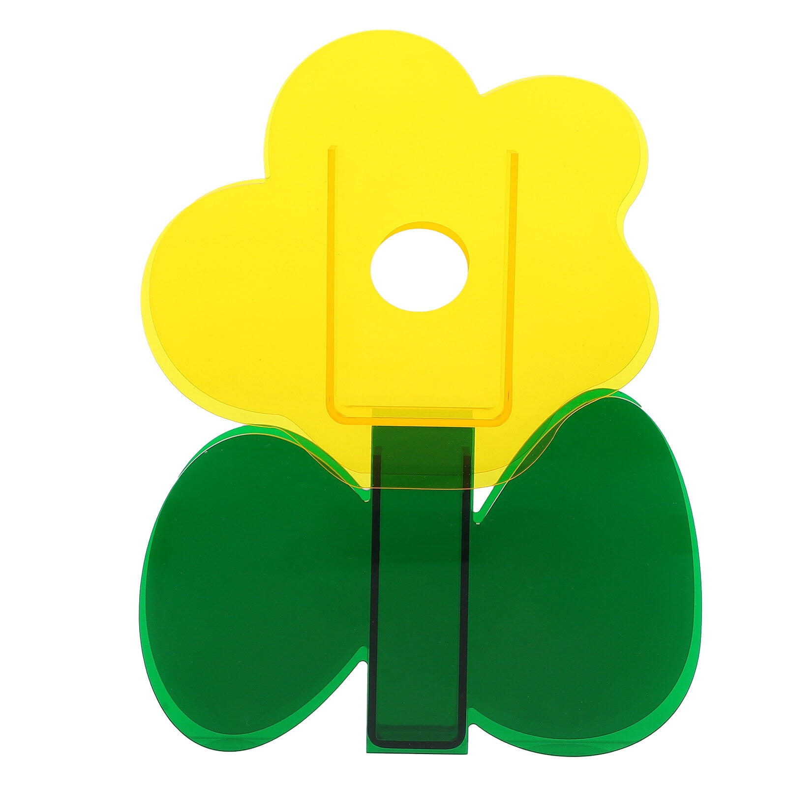 WRITWAA 1Set Acrylic Flower Vase Yellow Unique Flower Design for Modern ...