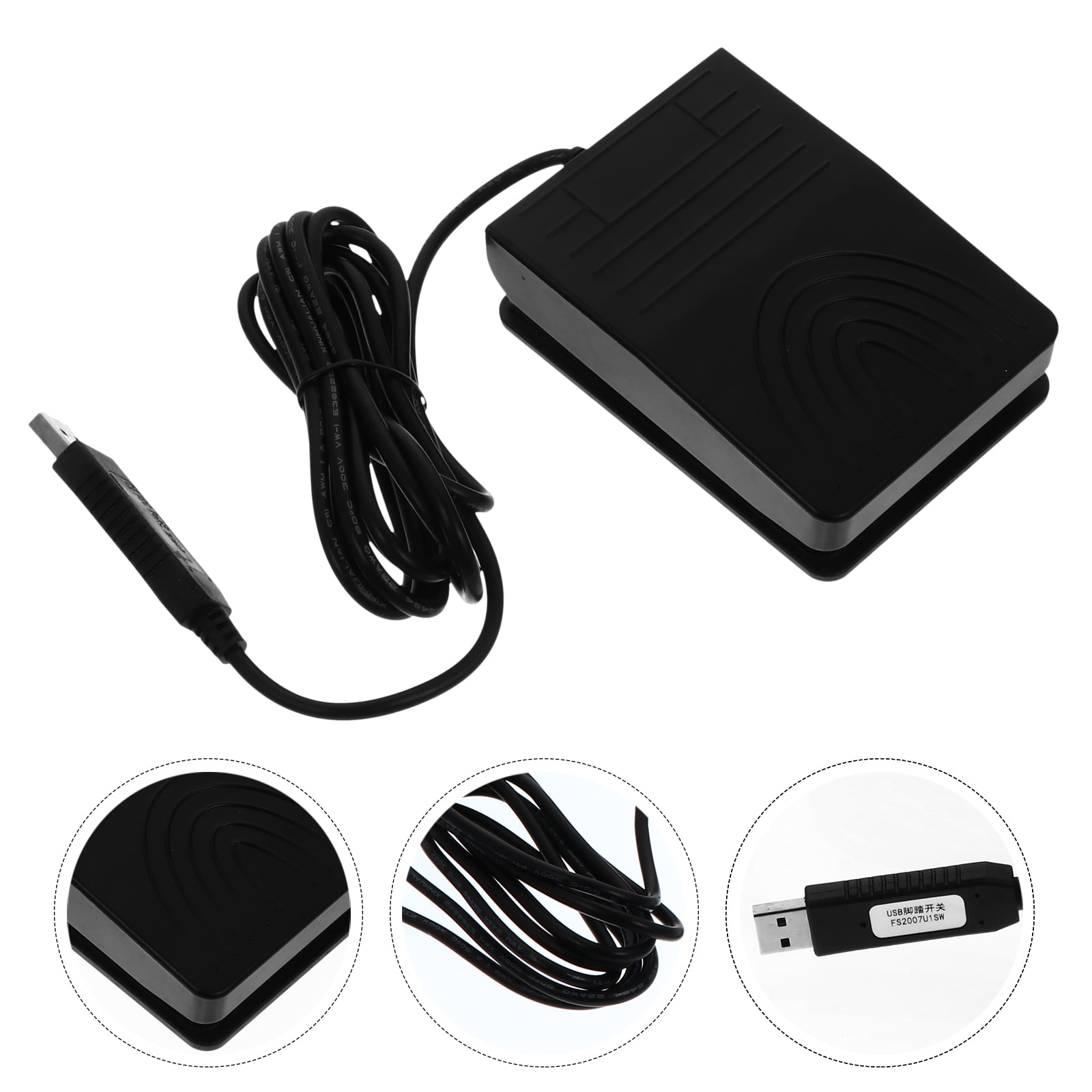 WRITWAA 1Set Ergonomic Design Wide Pedal Usb Foot Pedal Pc Gaming ...