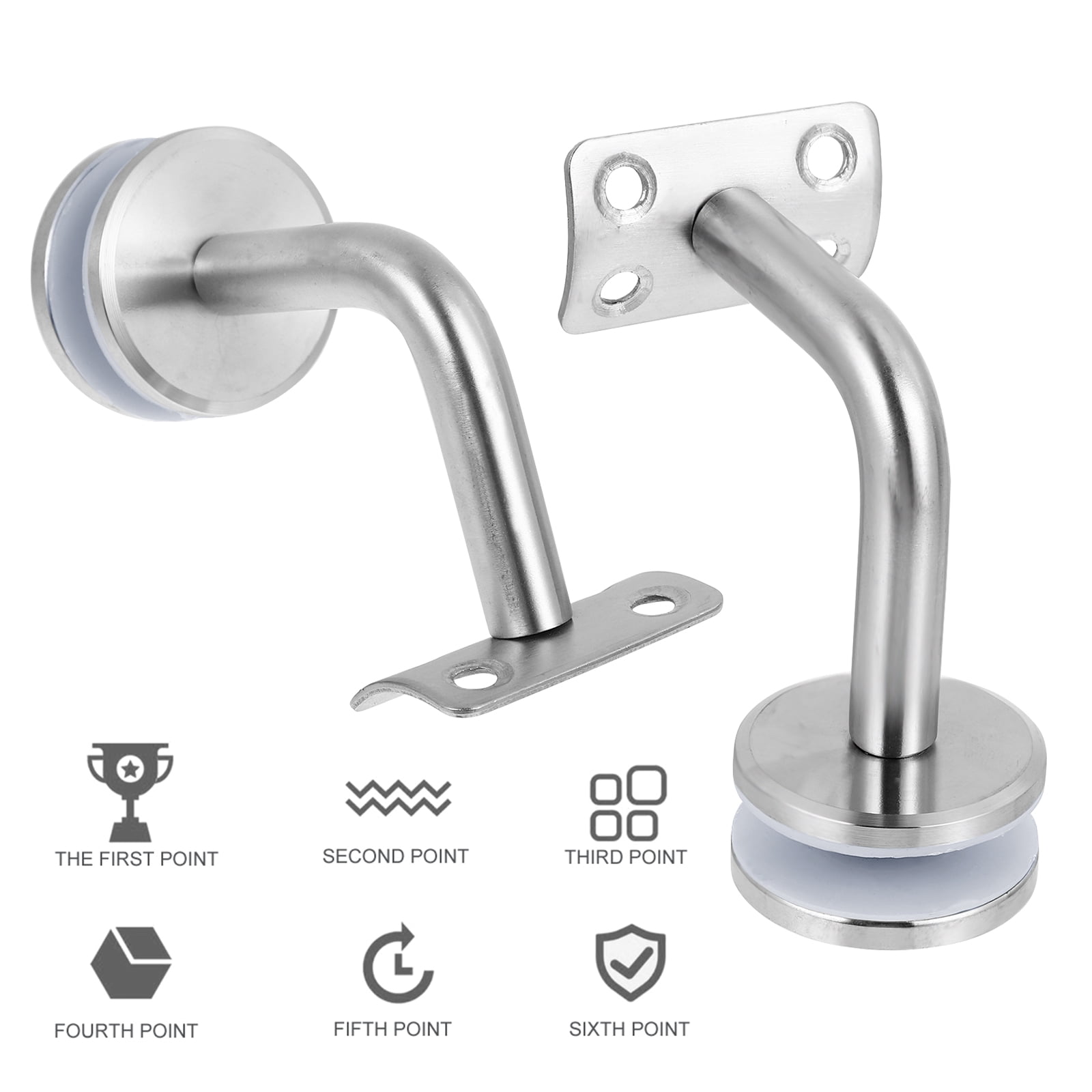 WRITWAA 1Set Glass Rail Clamp for Handrail 4.1x3.1in Finish Stainless ...
