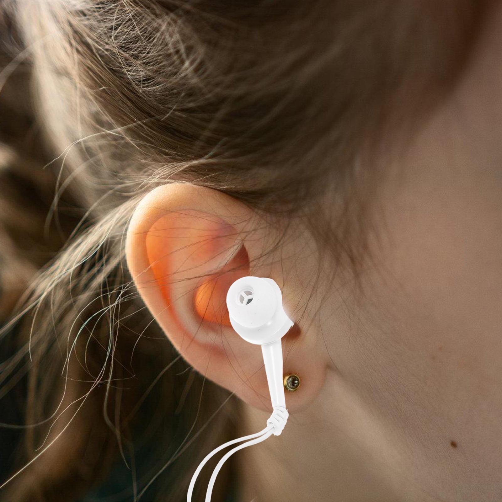 WRITWAA 1Set White PVC ABS Retractable Earbuds Plug with In-ear ...