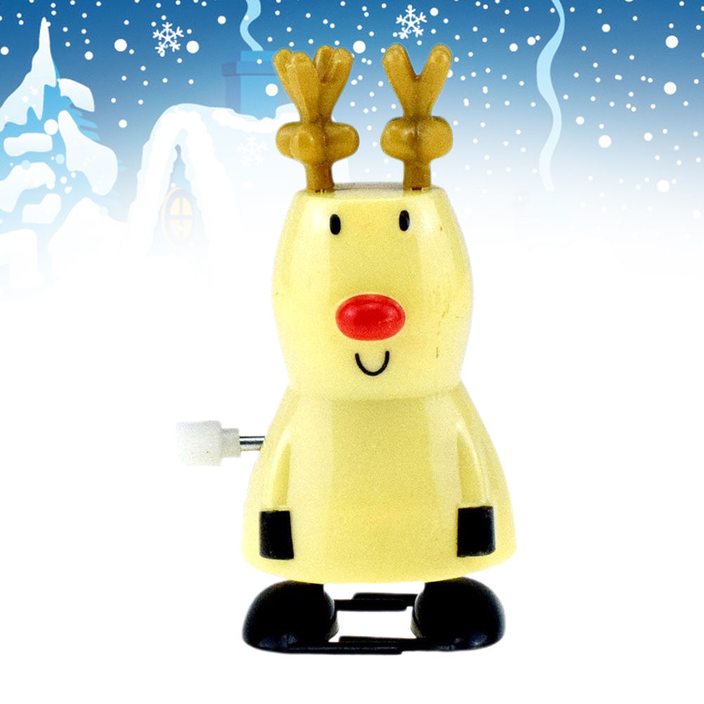 WRITWAA Yellow Walking Elk Toy Abs Plastic For New Year Celebration ...