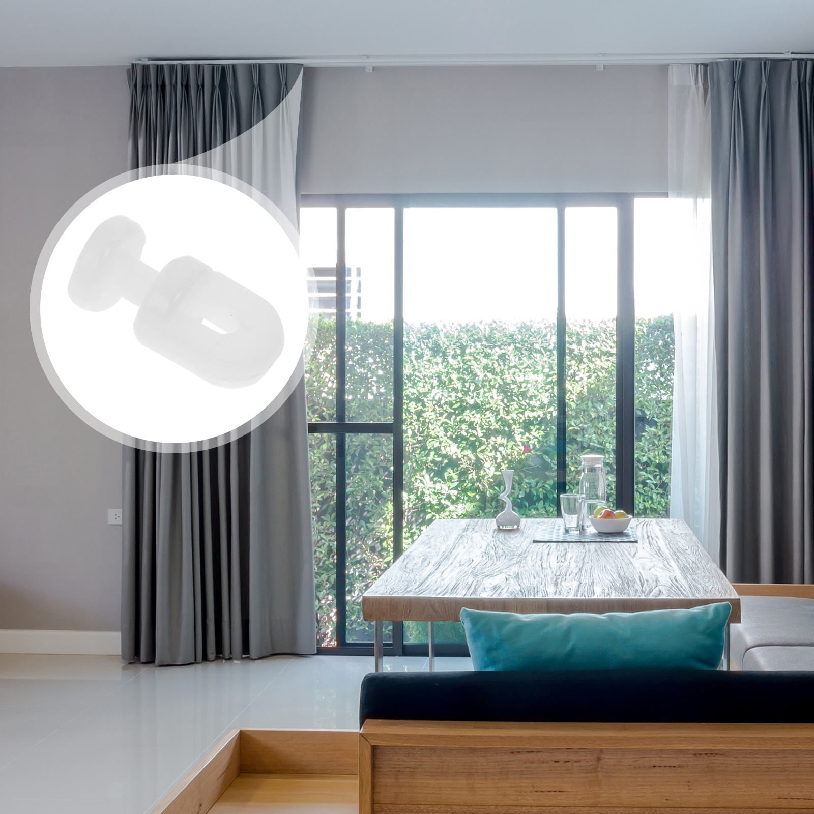 WRITWAA 200Pcs Curtain Track Pulley White Round Plastic for Valances ...