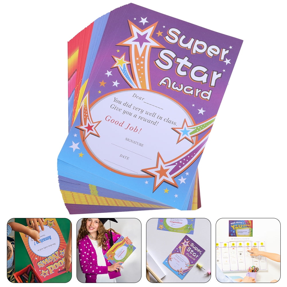 WRITWAA 200pcs Cartoon Completion Certificates for Classroom Graduation ...