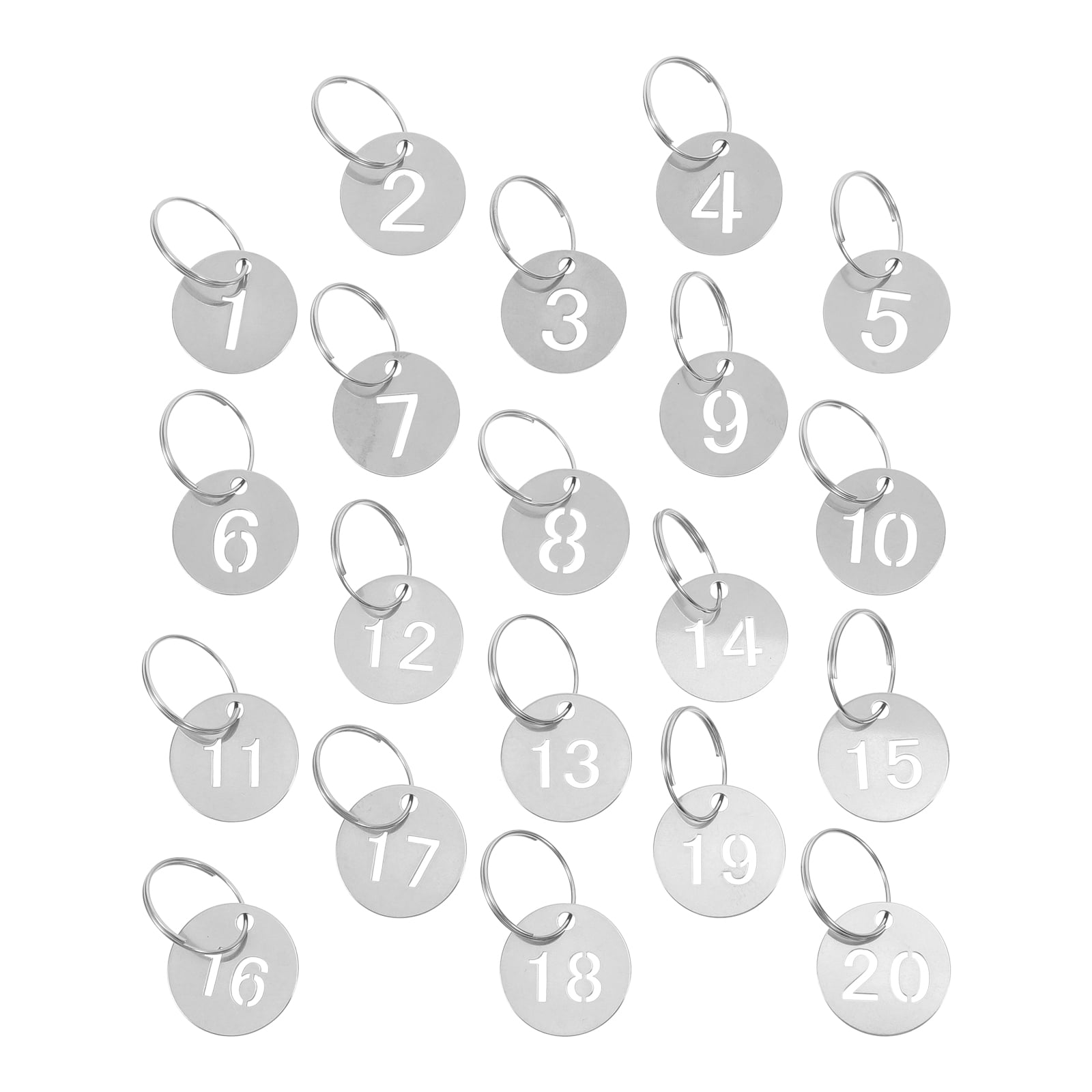 WRITWAA 20Pcs Stainless Steel Key Tags Numbered Metal Labels with ...