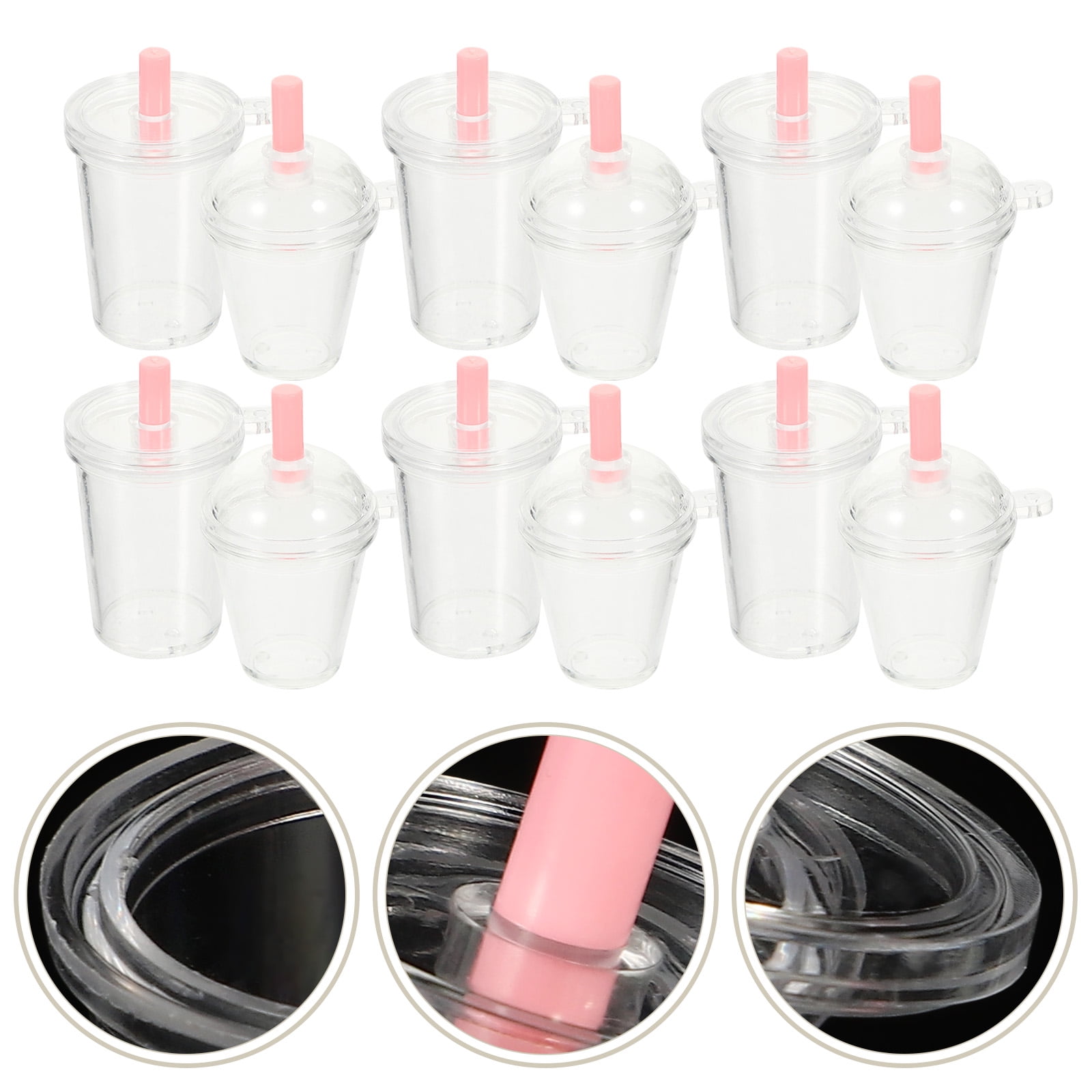WRITWAA 24Pcs Mug Charm Transparent Plastic DIY Miniature Coffee Cup ...