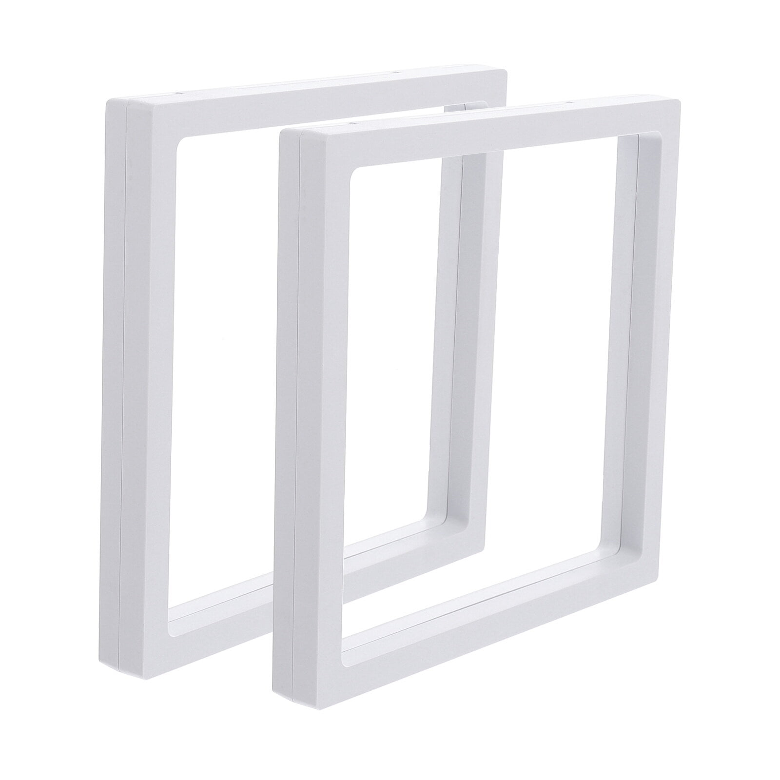 WRITWAA 2Pcs Floating Frame Display Holder Stands White Plastic Square ...