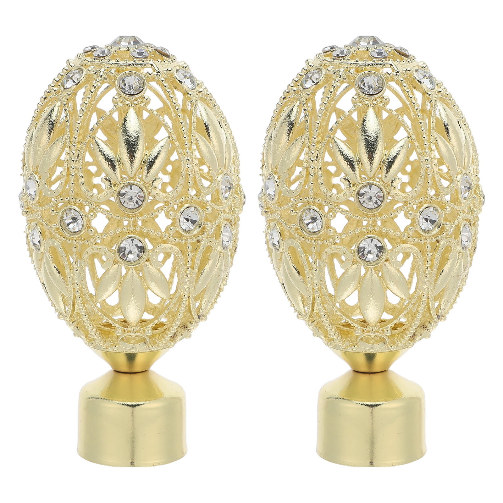 WRITWAA 2Pcs Plated Gold Zinc Alloy Curtain Rod Finials Roman Style End ...