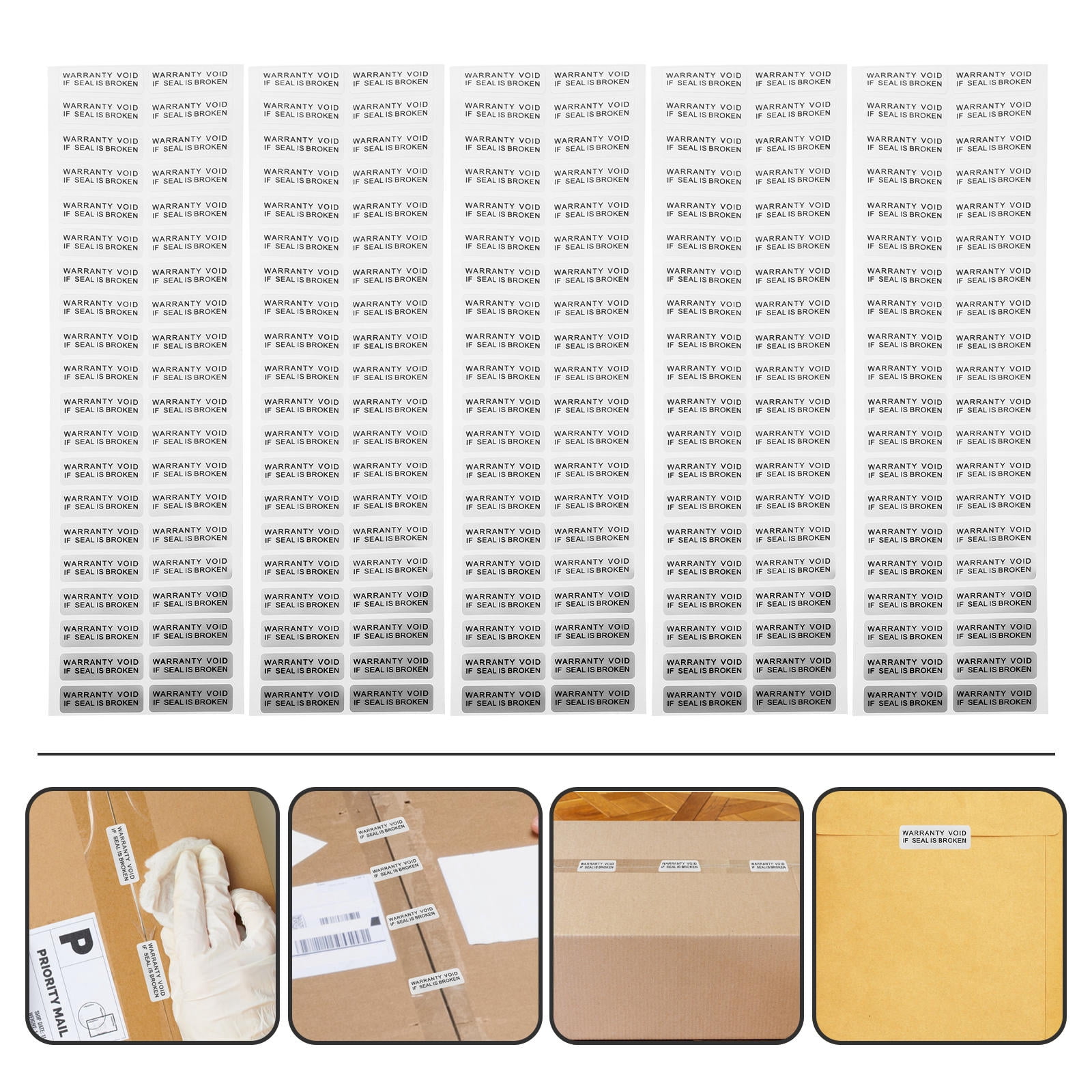 WRITWAA Adhesive Void Labels Paper Material Multi-Color for Caution ...