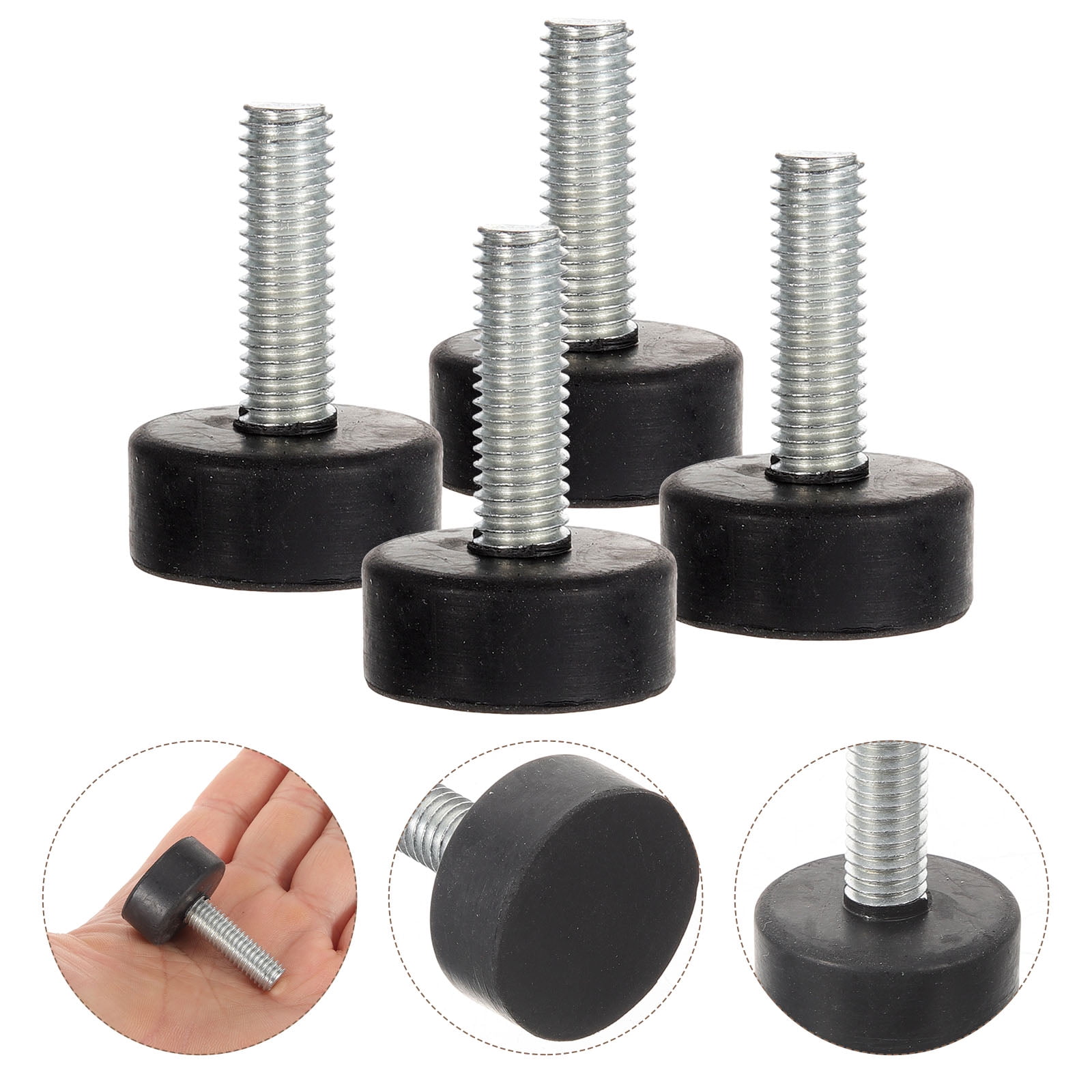 WRITWAA 4Pcs Height Adjustable Table Leg Levelers Rubber Feet 1.38X0 ...