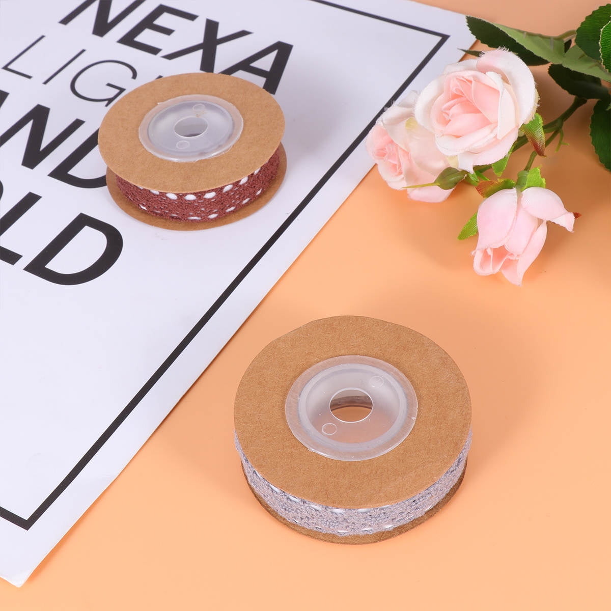 WRITWAA Lace Cotton Ribbons with Self-Adhesive for Scrapbooking and ...