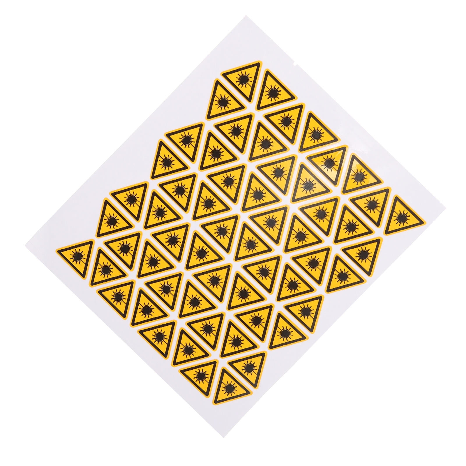 WRITWAA 50Pcs Triangle Laser Warning Decals Yellow Adhesive Safety ...