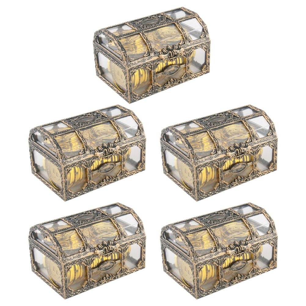 WRITWAA 5Pcs Small Treasure Chest Box Vintage for Coin Storage and Kids ...