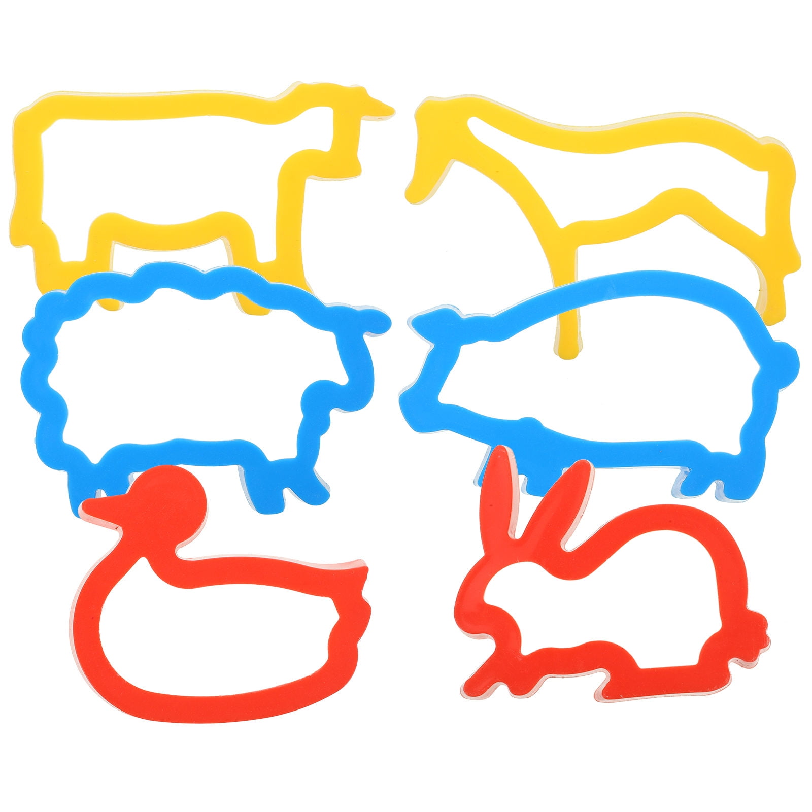 WRITWAA 6Pcs Animal Sorting Toys Set Assorted Color Plastic For Kids Baking And Playtime ...