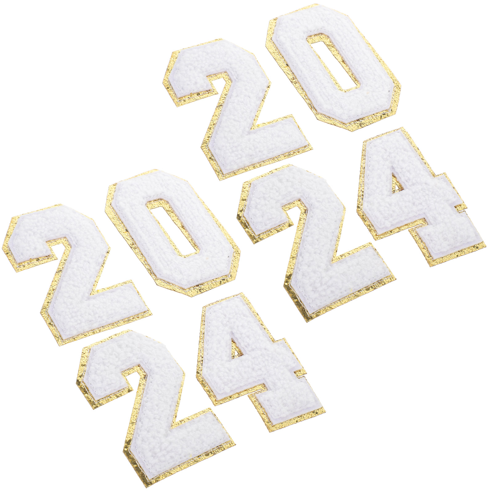 WRITWAA 8Pcs Embroidery Patches White Rectangular for Clothes Bags ...