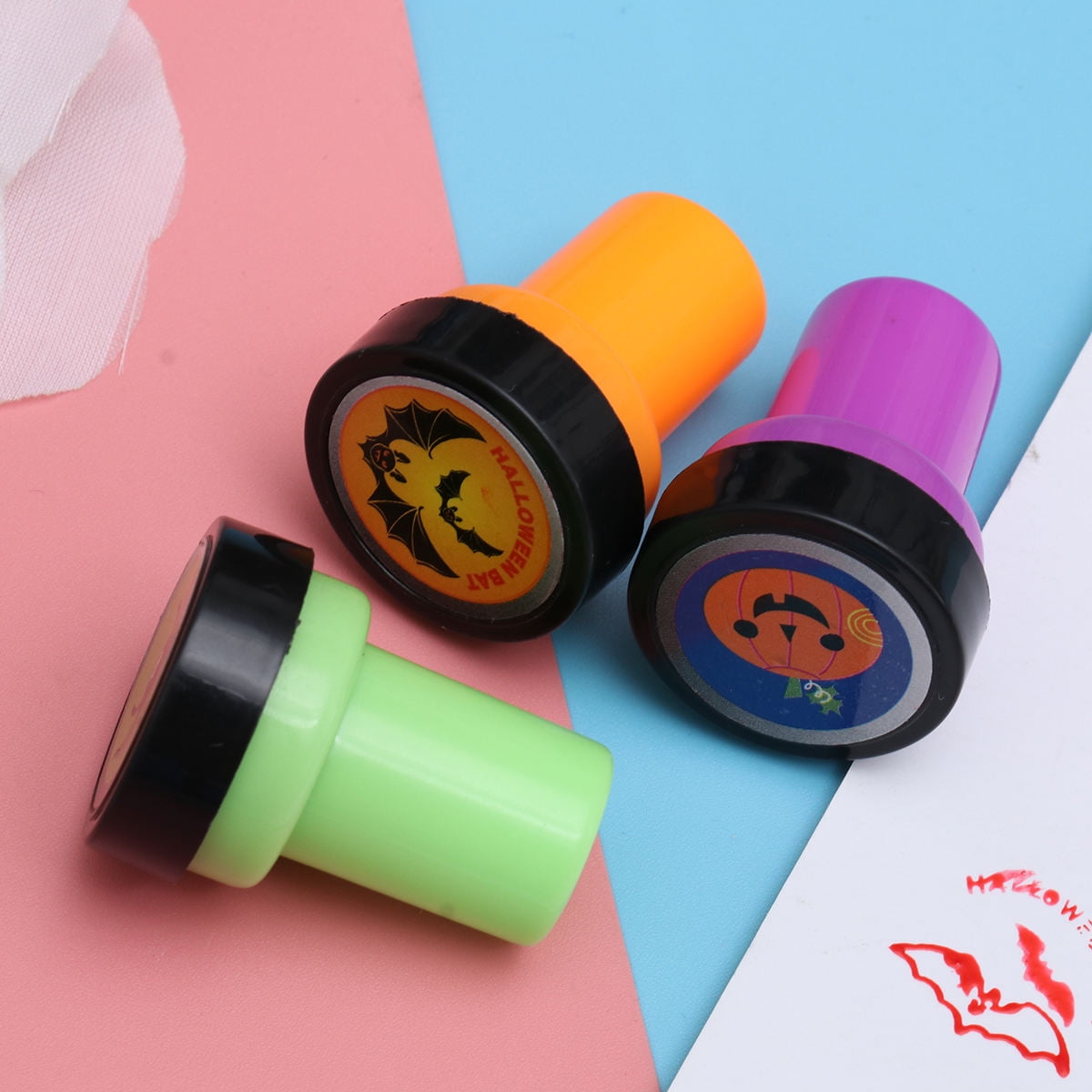 WRITWAA Kids Stamps Cartoon Toy Seal Stamper Set Green 12 Pcs for Gifts ...