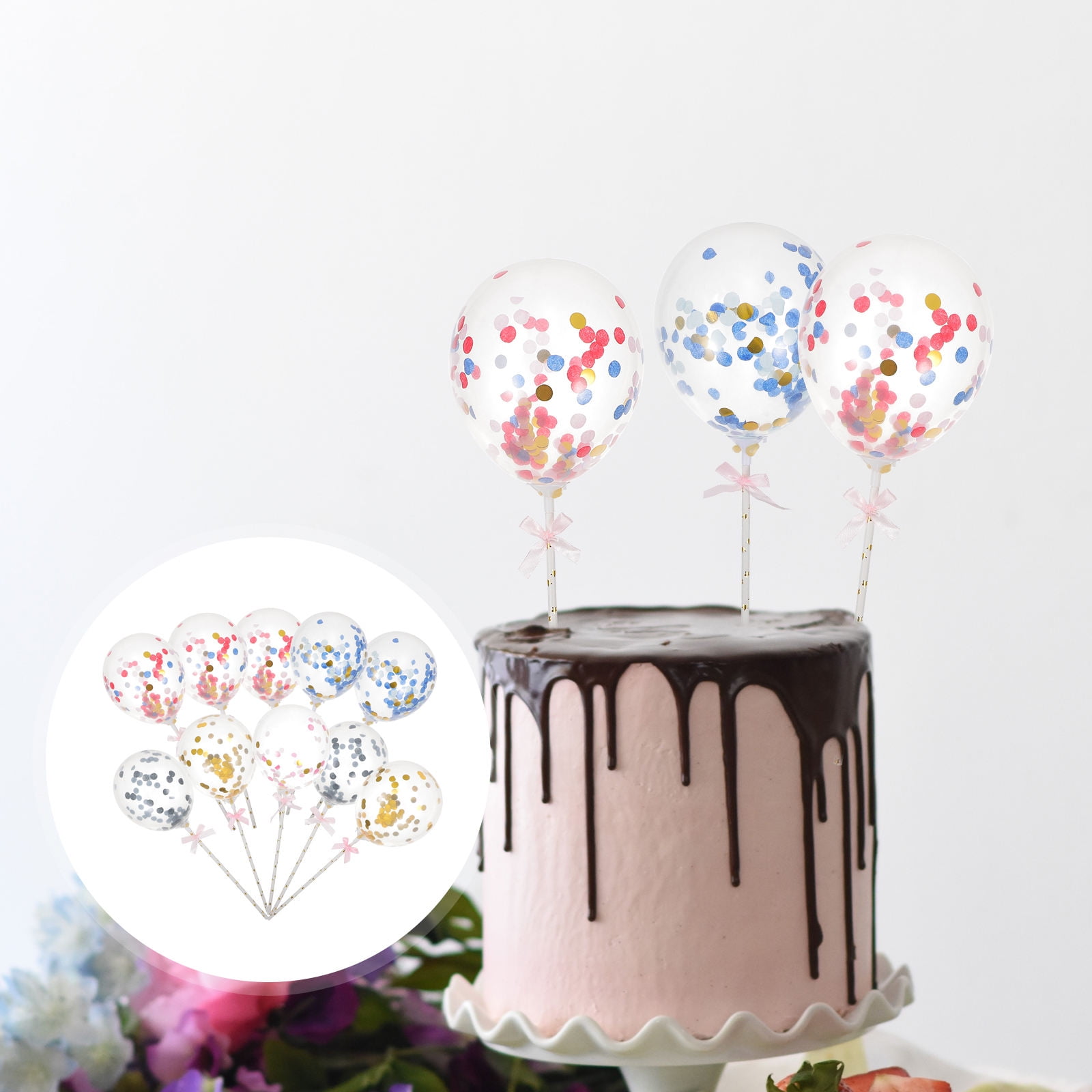 WRITWAA 10pcs Assorted Color Cake Toppers for Party Decoration Made of ...