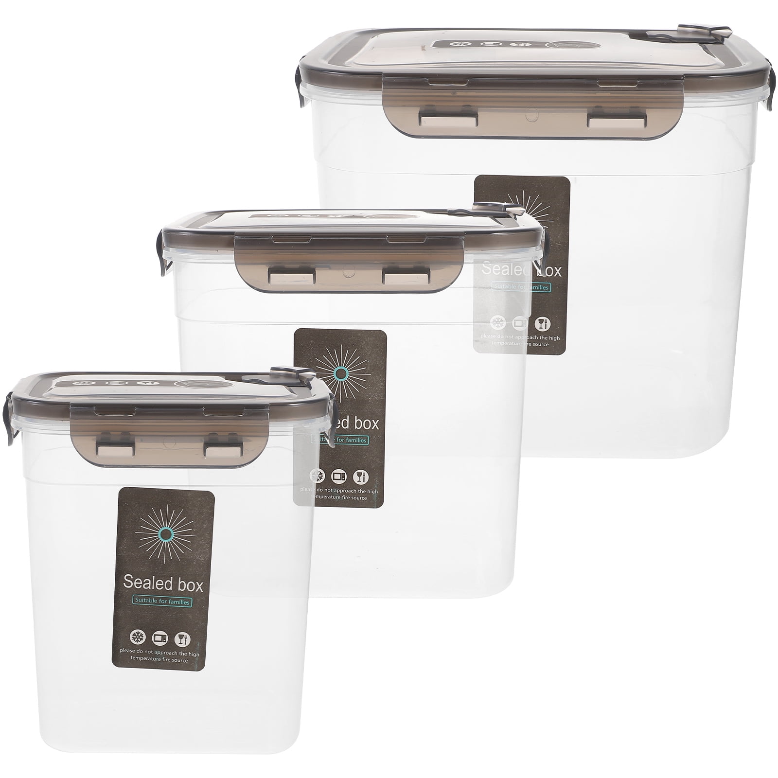 WRITWAA Black Plastic Food Storage Containers for Packing Stackable ...