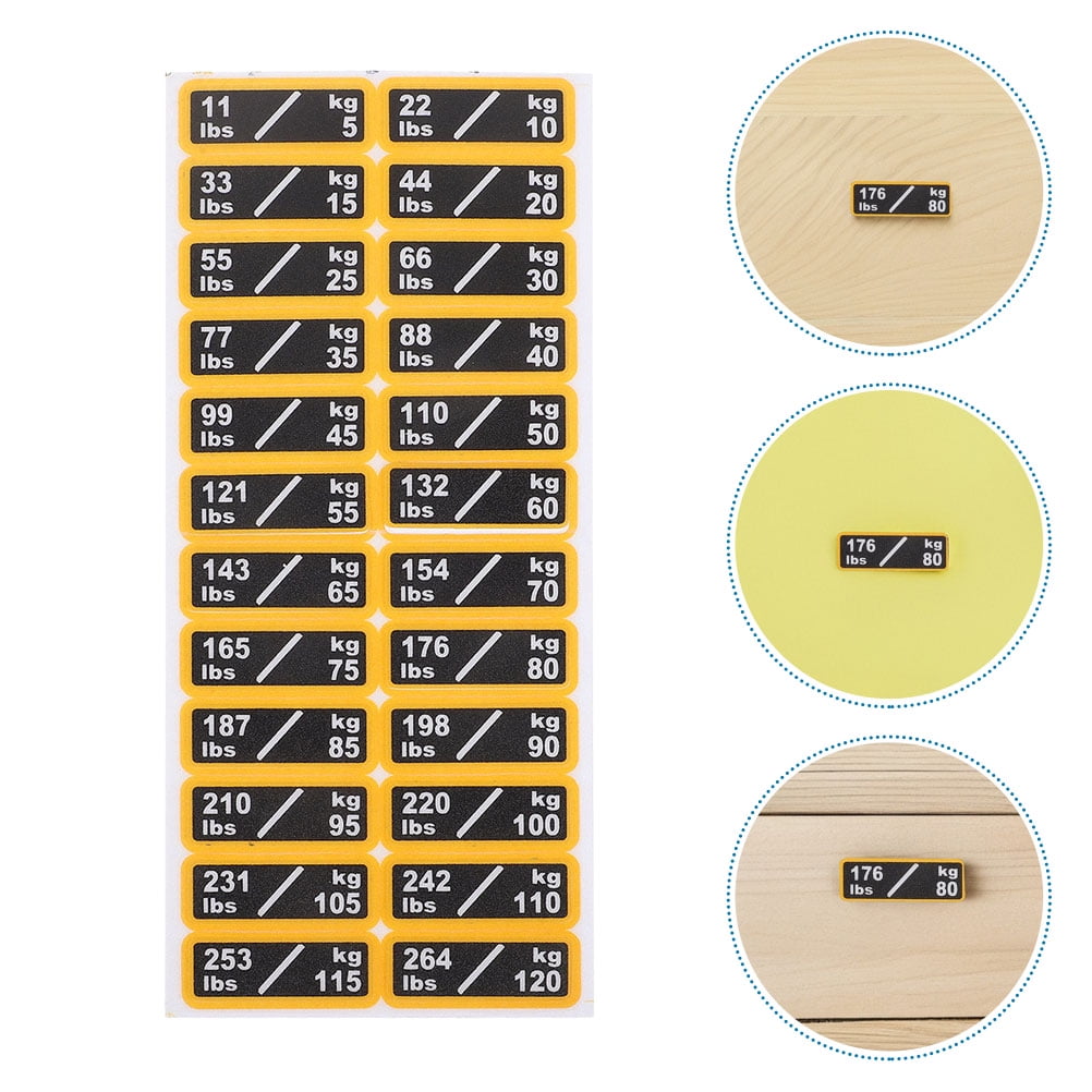 WRITWAA Waterproof Self Adhesive Weight Labels for Gym Equipment Easy ...