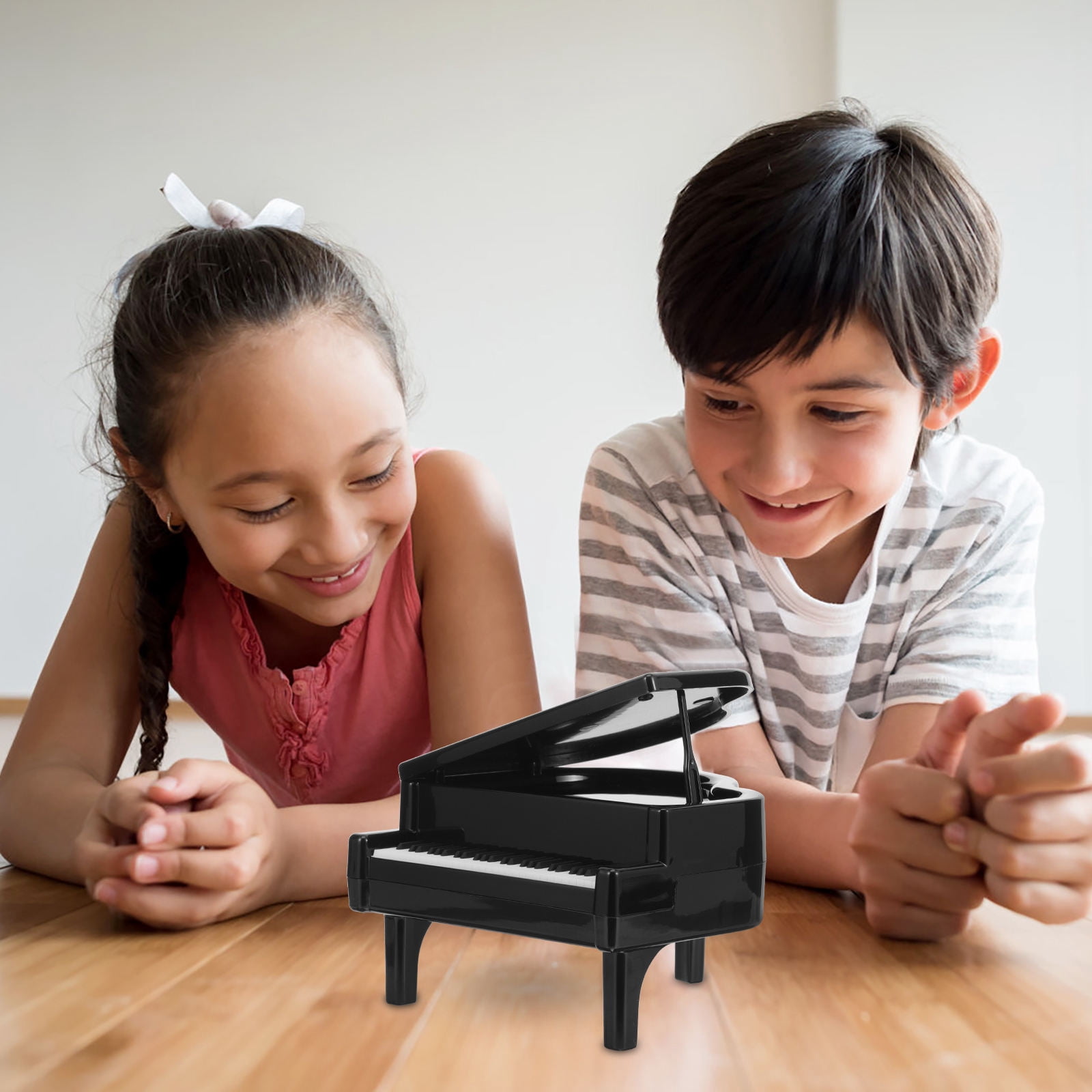 WRITWAA Piano Shaped Decorative Money Pot Black Plastic Bank Home ...