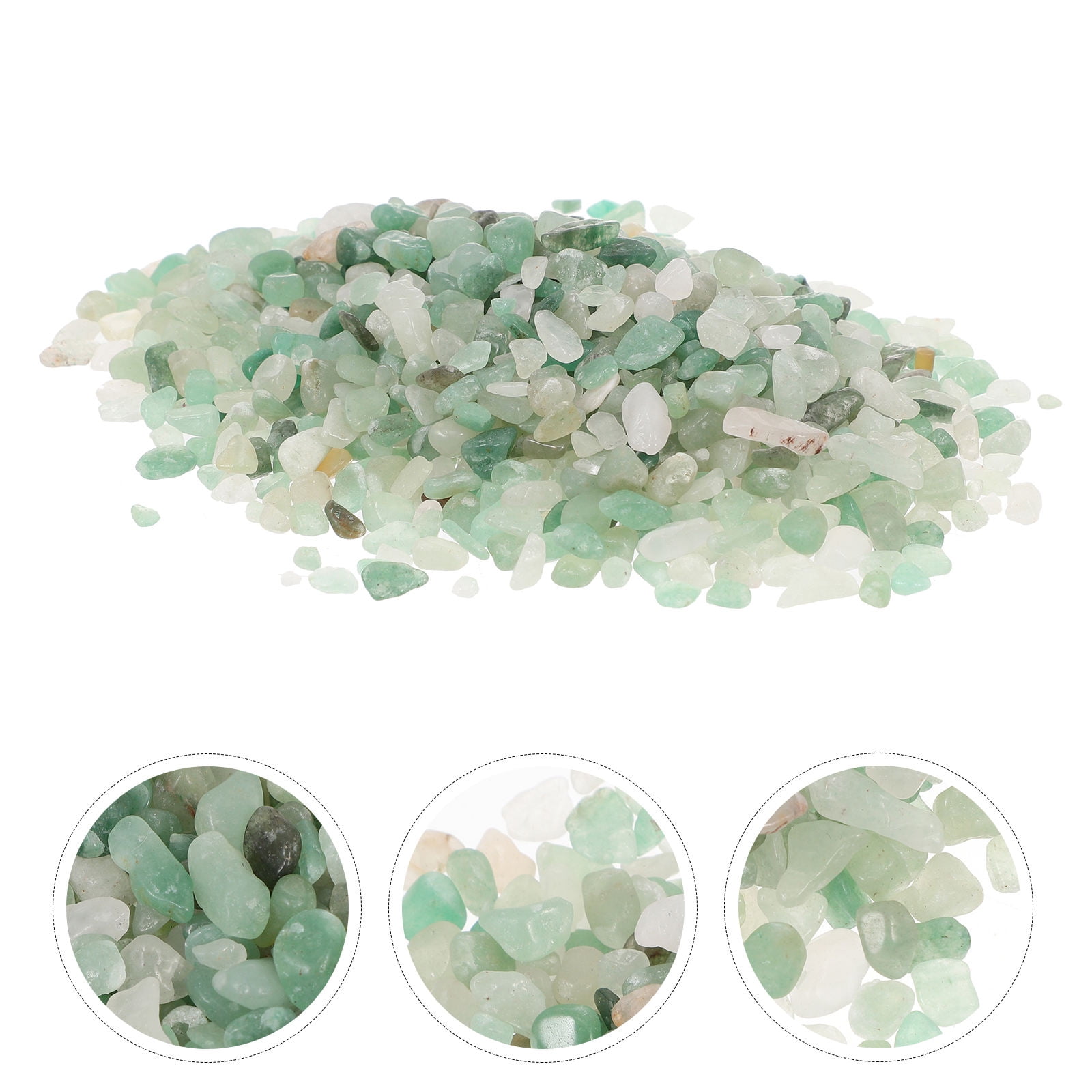WRITWAA Decorative Crystal Pebbles 6 Packs Green Purifying Stone for ...