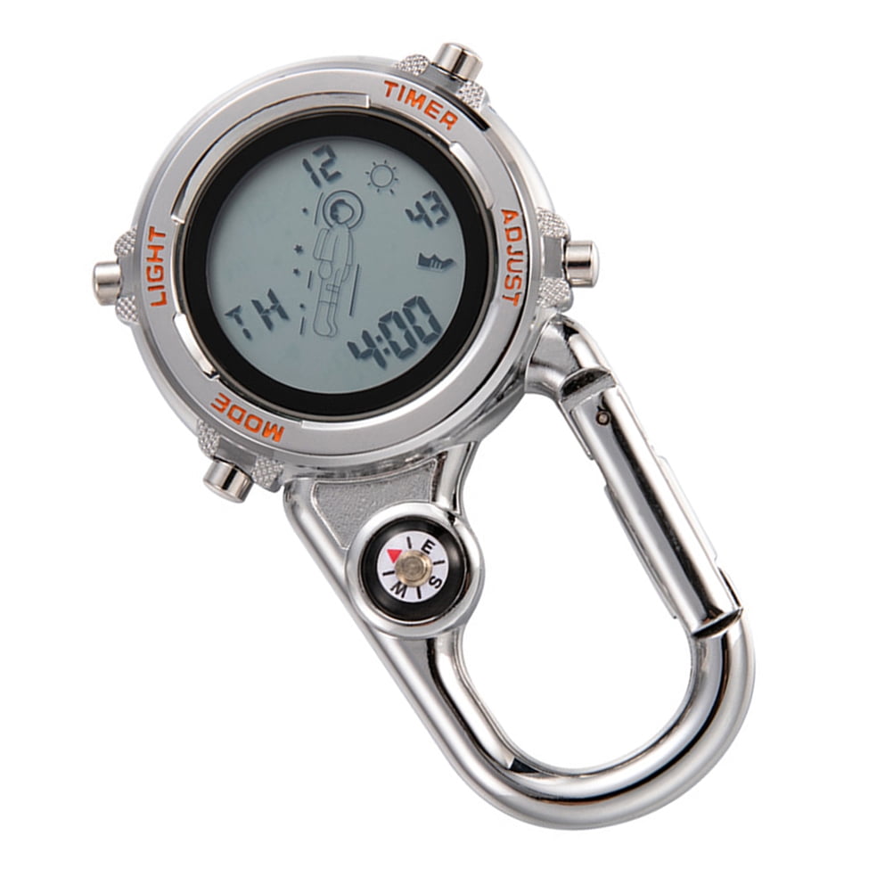 WRITWAA Unisex Orange Outdoor Clip Watch with Compass Design for Hiking ...