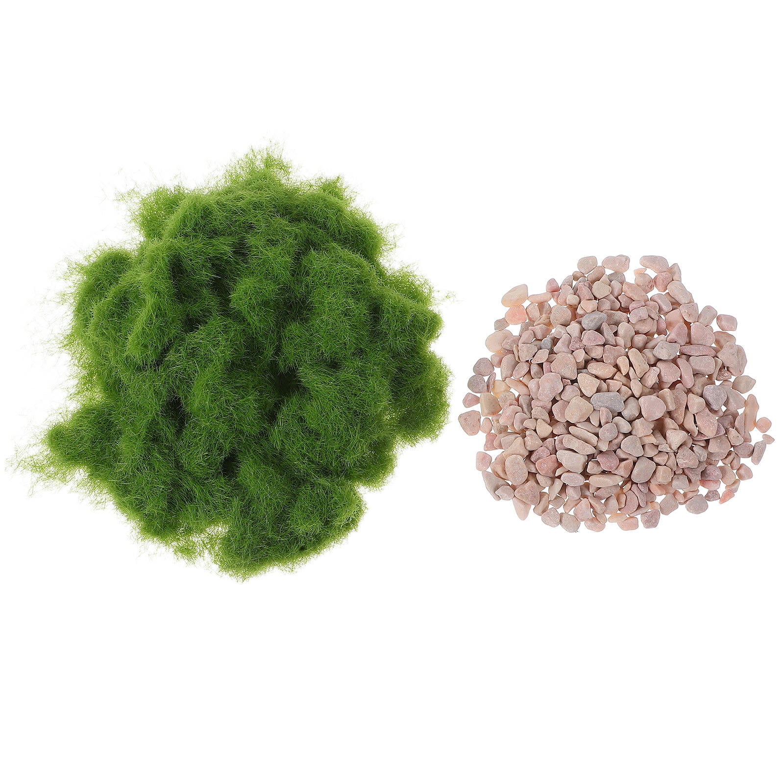 WRITWAA 1Set Green Artificial Turf Powder and Stones for Model Railroad ...