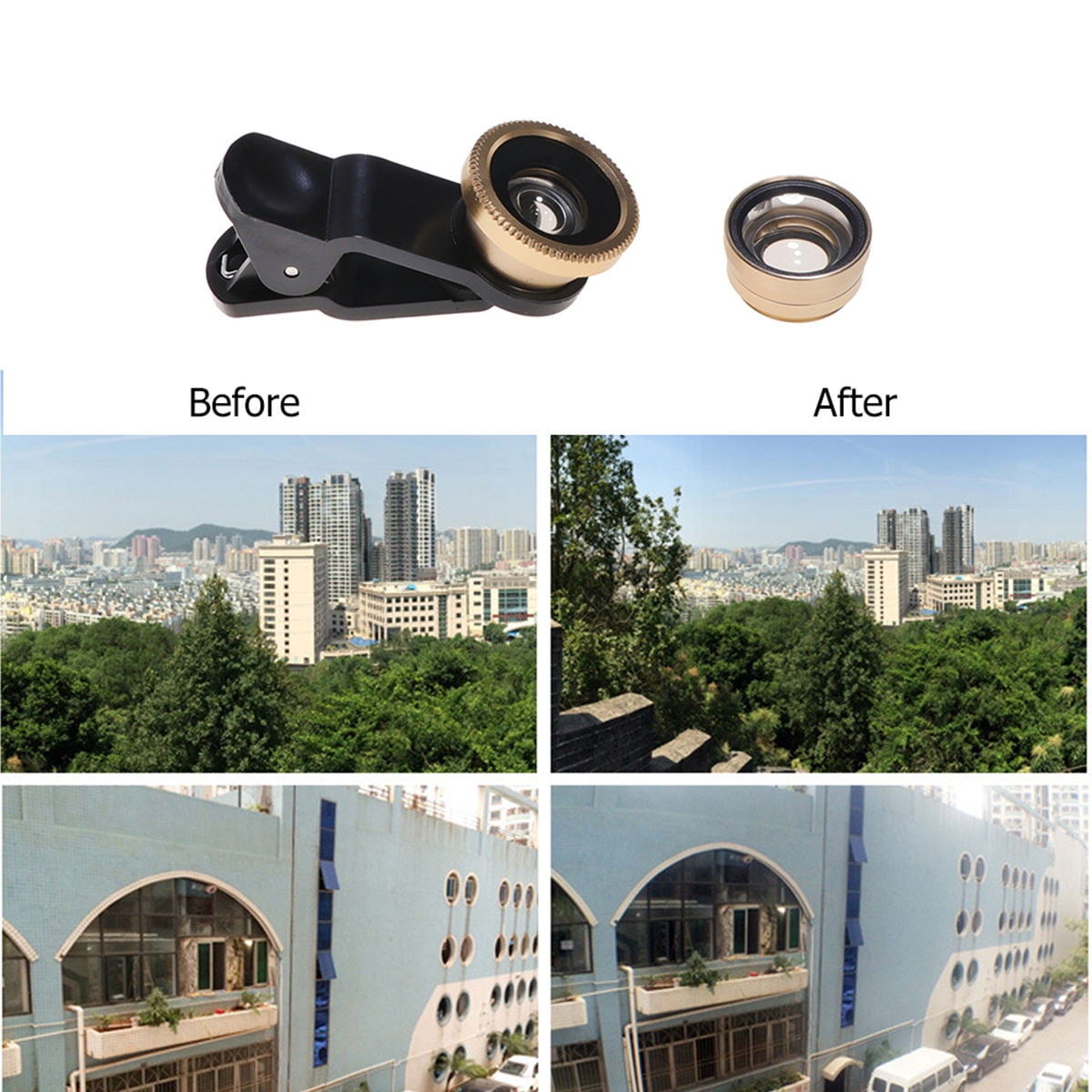 WRITWAA Phone Lens Attachment Golden Metal Fisheye Nature Observation 1 ...