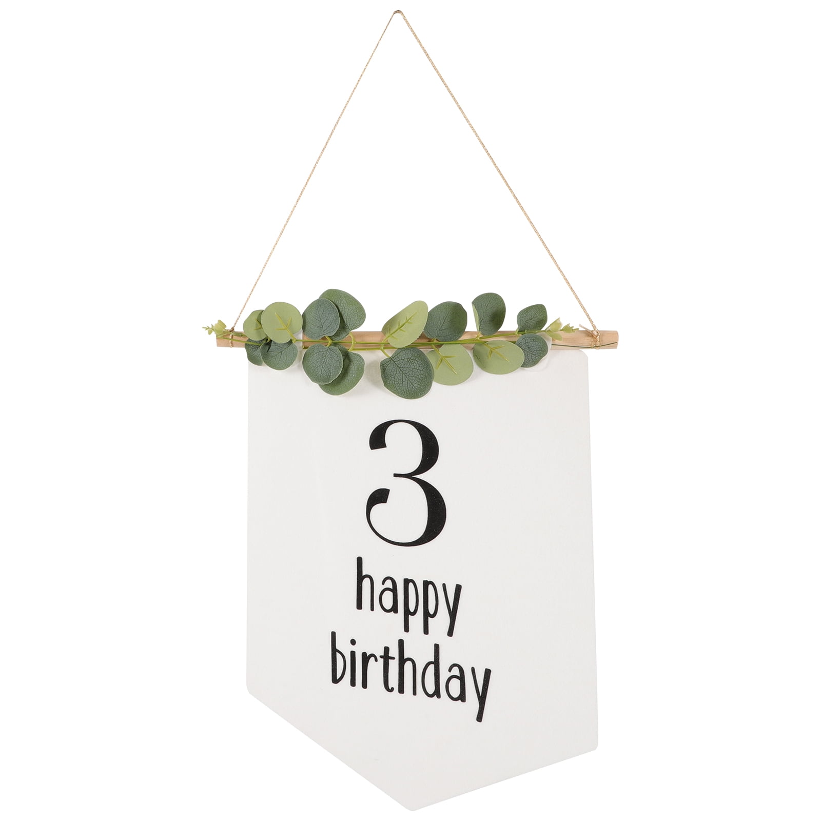 WRITWAA Reusable Birthday Banner Birthday Hanging Banner White Felt ...