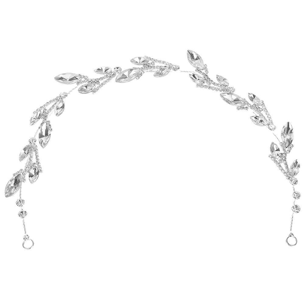 WRITWAA Rhinestone Wedding Mesh Headpiece Flexible Decoration for Bride ...