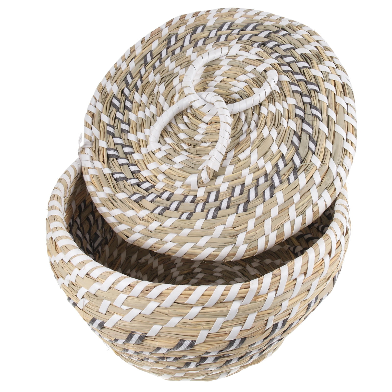 WRITWAA Woven Lidded Basket Beige 1Pack 9.04X9.04X5.89in - Walmart.com