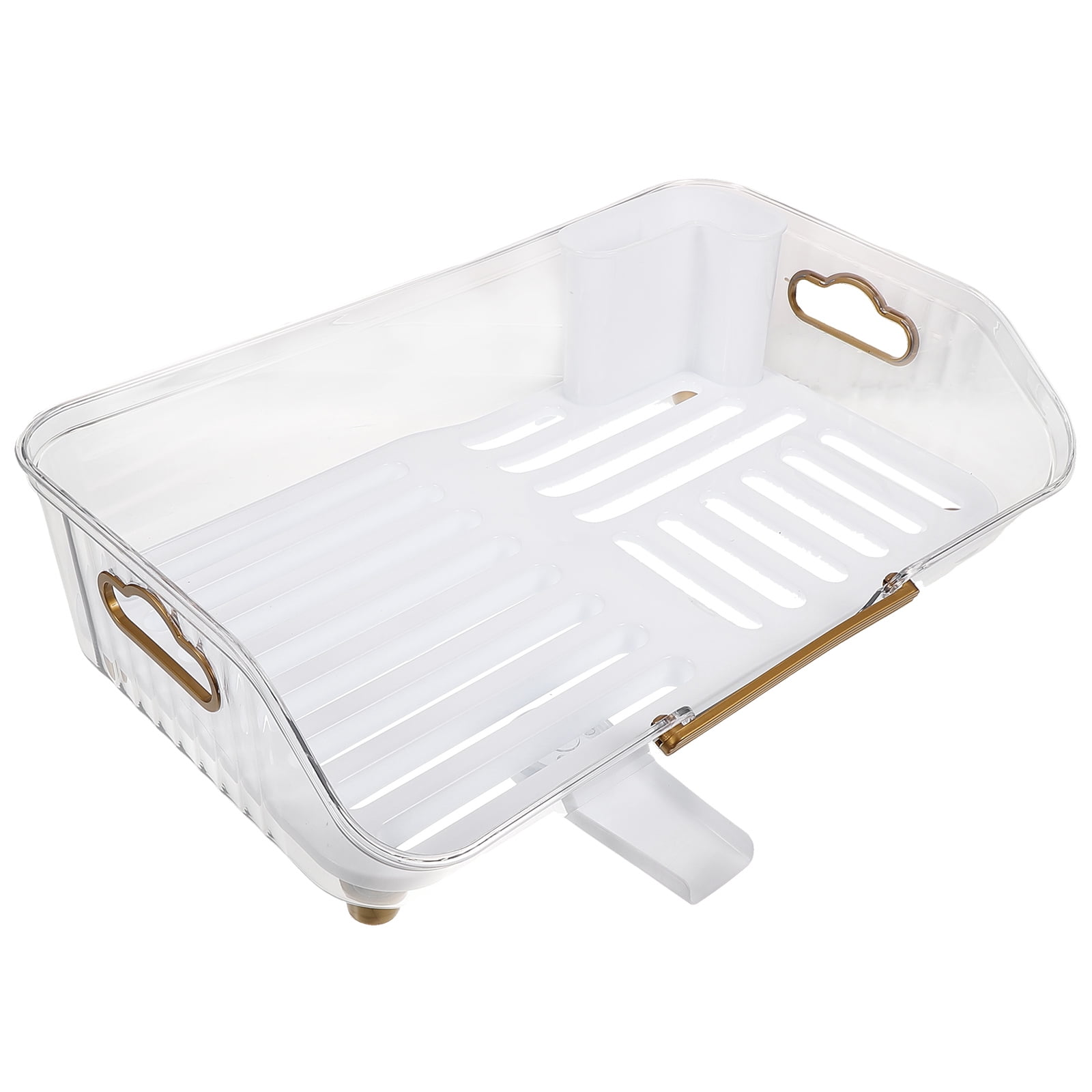 WRITWAA Stable Transparent Dish Strainer Rack with Smooth Surface Easy ...
